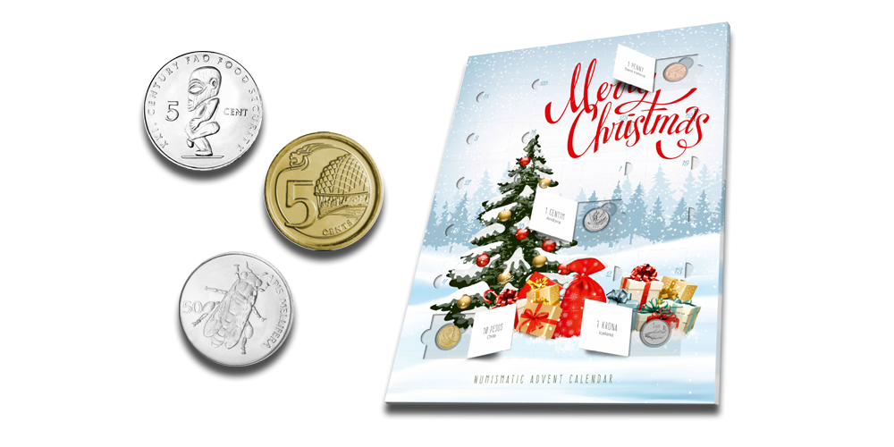 Advento kalendorius „Šv. Kalėdos“. 24 monetos iš egzotiškų šalių