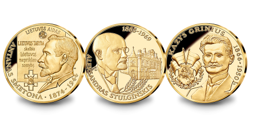 Paauksuotų medalių rinkinys „Pirmieji Lietuvos Respublikos prezidentai ...